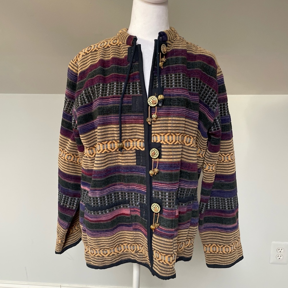 Vintage Flashback Aztec Print Jacket - Gem